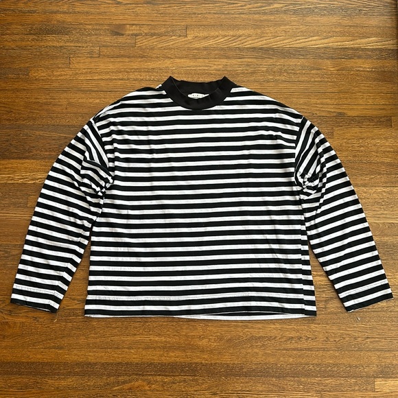 MNML | Shirts | Mnml Mens Black White Striped Oversized Cotton Long ...